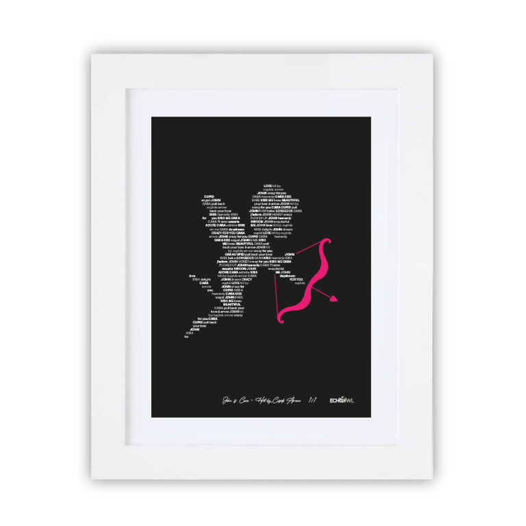 Cupid Couple Names Personalised Framed Print - Echo Owl